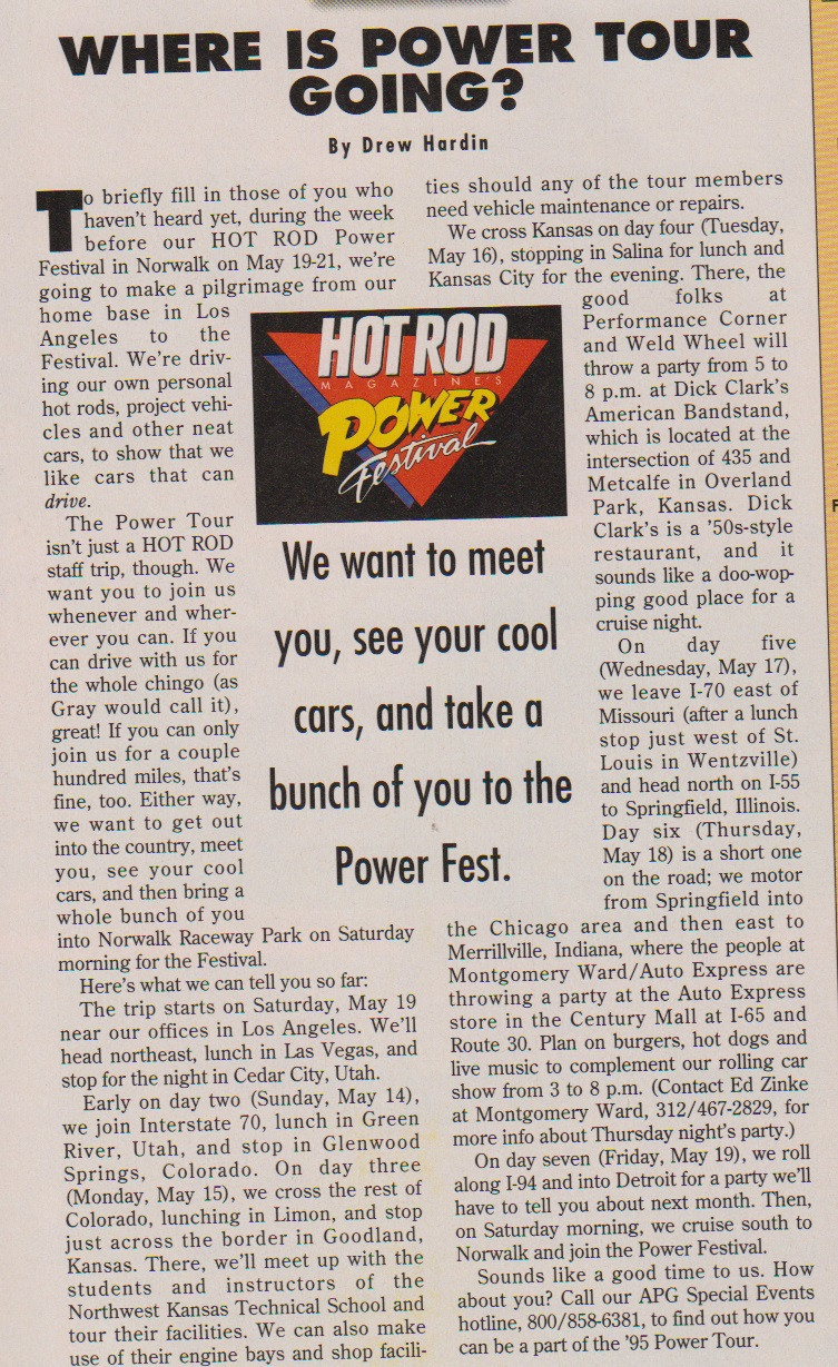 Hot Rod Power Tour - Origins & History - The BangShift.com Forums